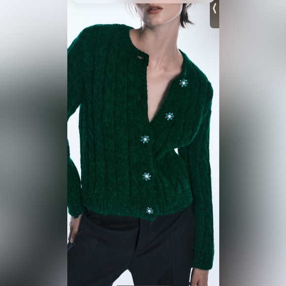 Zara | Sweaters | Zara Knit Cardigan With Jewel Buttons | Poshmark